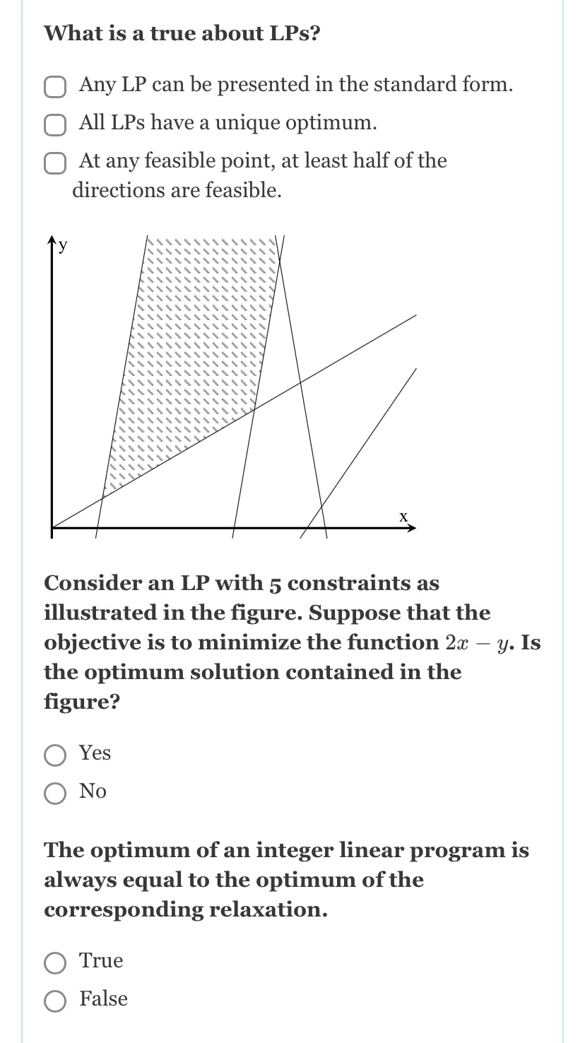 Solved What is a true about LPs? Any LP can be presented in | Chegg.com