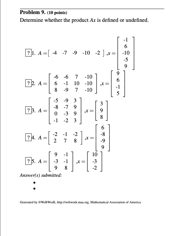 Solved Problem 9. (10 points) Determine whether the product | Chegg.com