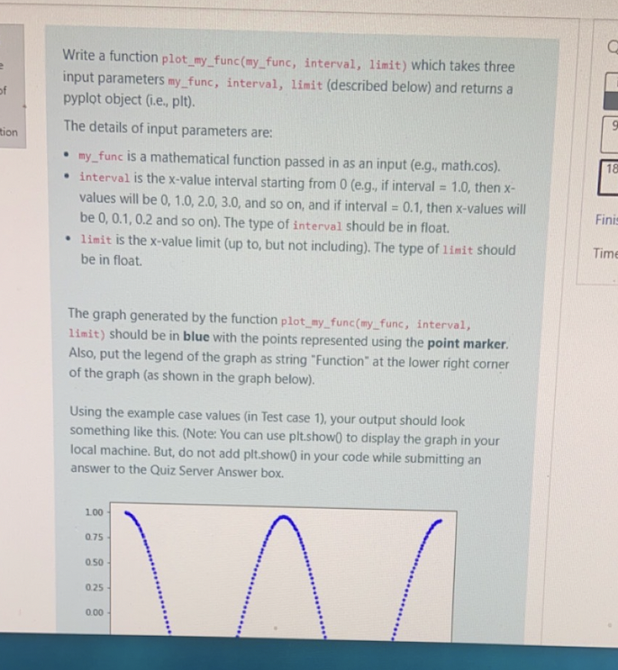 Solved of tion Write a function plot_my_func(my_func, | Chegg.com