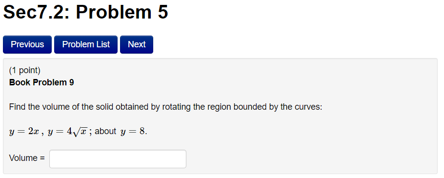 Solved Sec7.2: Problem 5 Previous Problem List Next (1 | Chegg.com