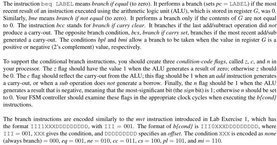 The instruction beq LABEL means branch if equal (to | Chegg.com