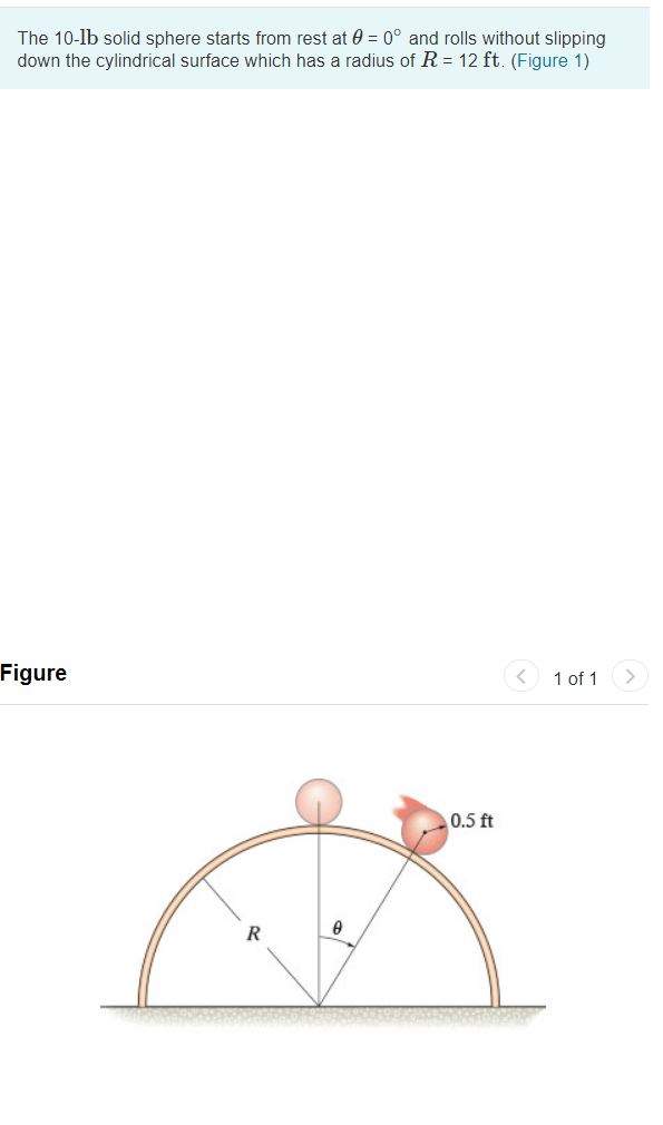 Solved The 10-lb solid sphere starts from rest at 0 = 0º and | Chegg.com