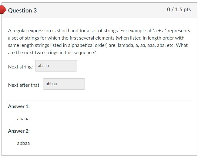 Solved A regular expression is shorthand for a set of | Chegg.com