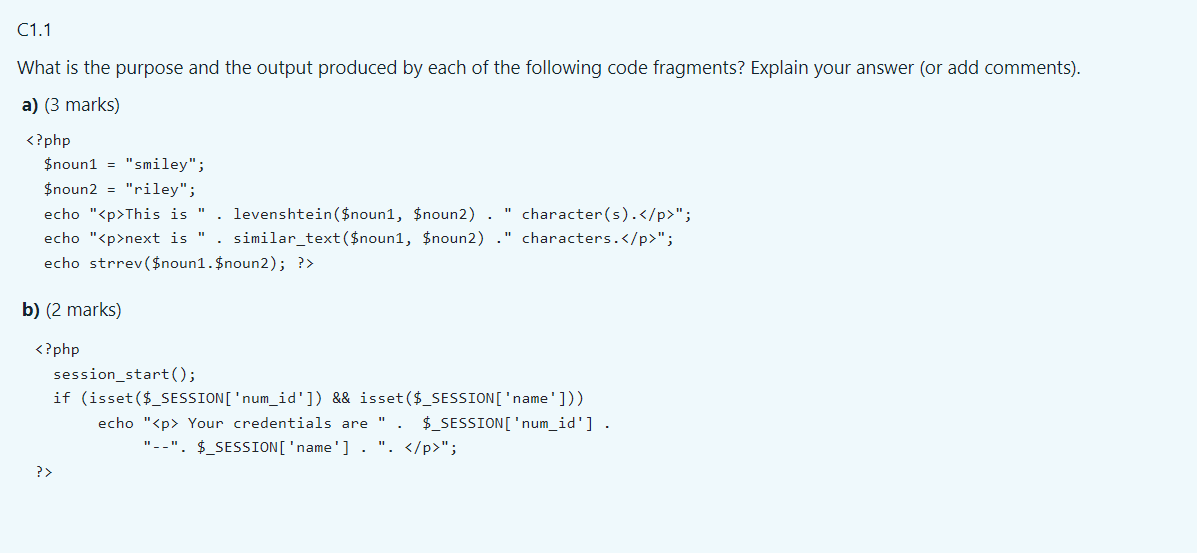 Solved C1.1 What is the purpose and the output produced by | Chegg.com