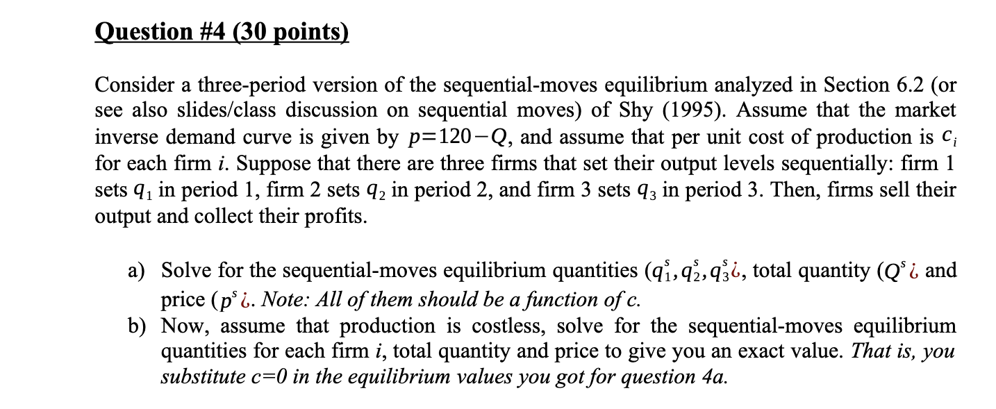 Solved Question #4 (30 ﻿points)Consider a three-period | Chegg.com