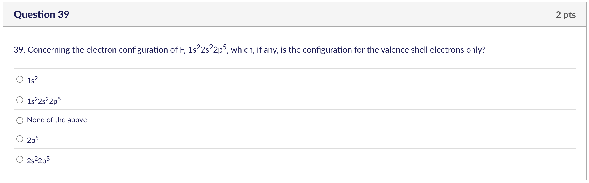 Solved Question 39Concerning the electron configuration | Chegg.com