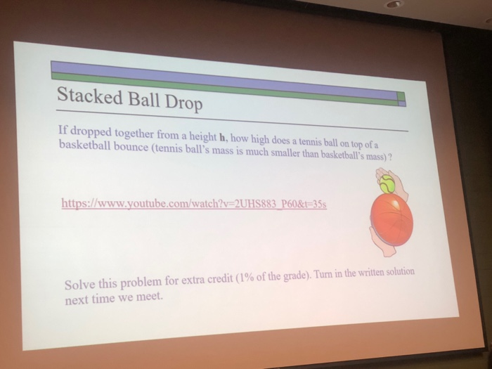 Solved Stacked Ball Drop If dropped together from a height | Chegg.com
