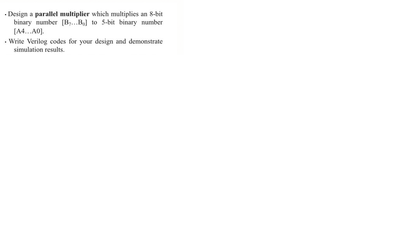 Design a parallel multiplier which multiplies an | Chegg.com