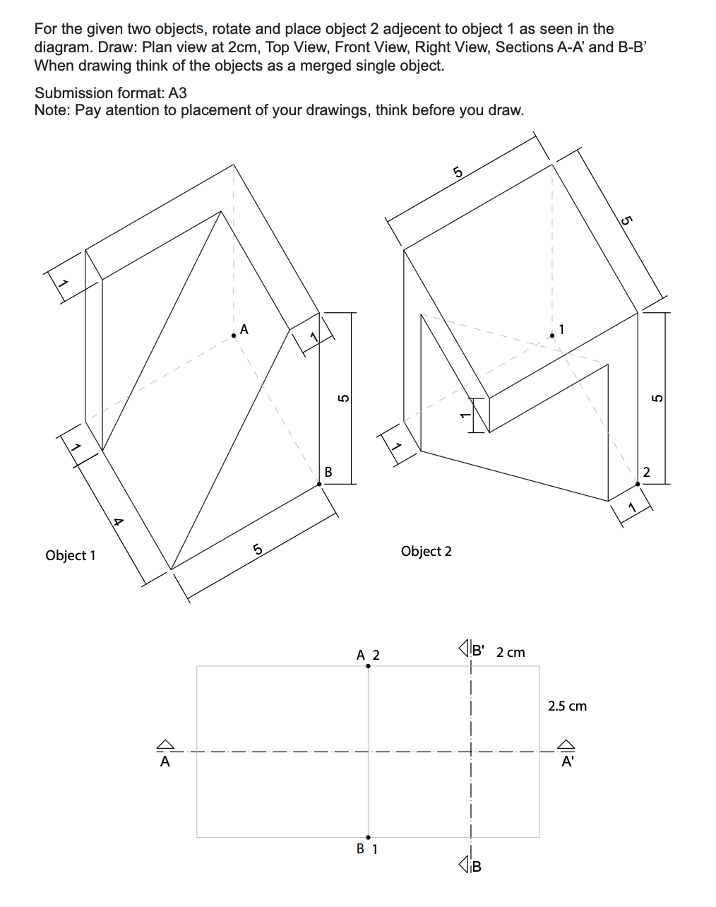Solved For the given two objects, rotate and place object 2 | Chegg.com