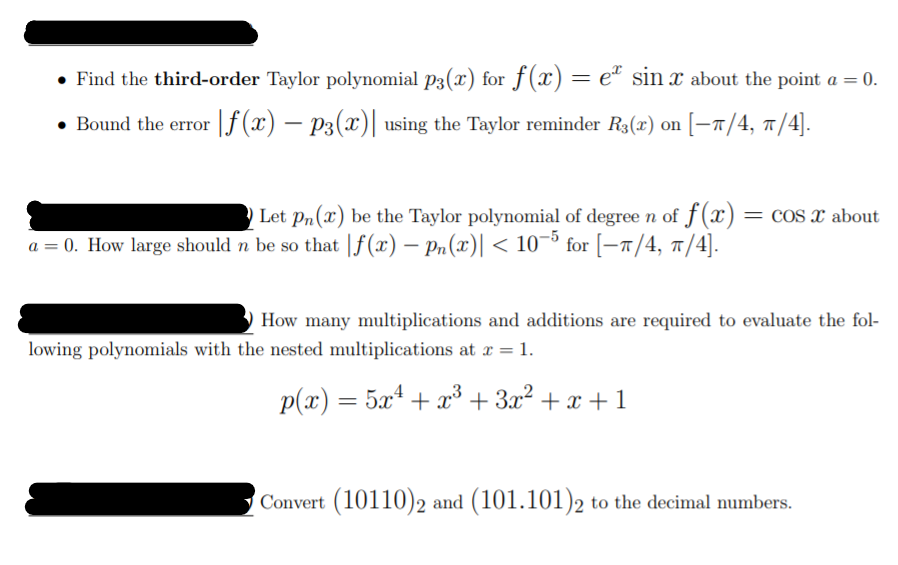 Solved • Find the third-order Taylor polynomial p3(x) for | Chegg.com