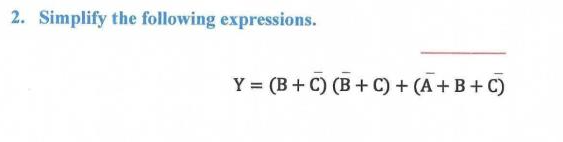 Solved 2. Simplify the following expressions. | Chegg.com