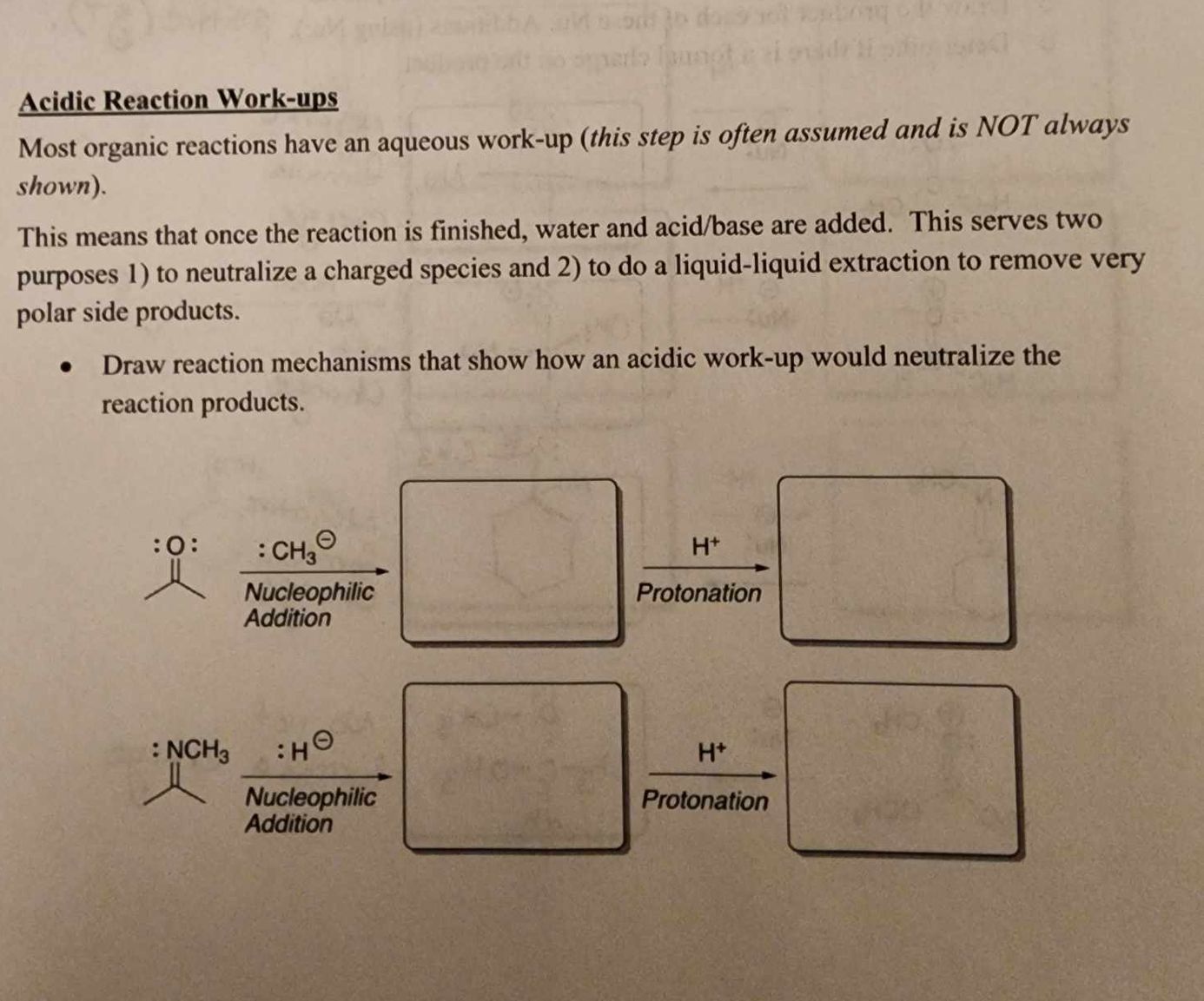 Solved Acidic Reaction Work-upsMost organic reactions have | Chegg.com
