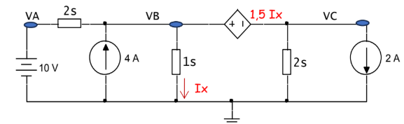 Solved Calculate the node voltages VA, ﻿VB, ﻿and VC in the | Chegg.com