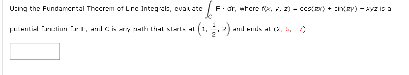 Solved Using the Fundamental Theorem of Line Integrals, | Chegg.com