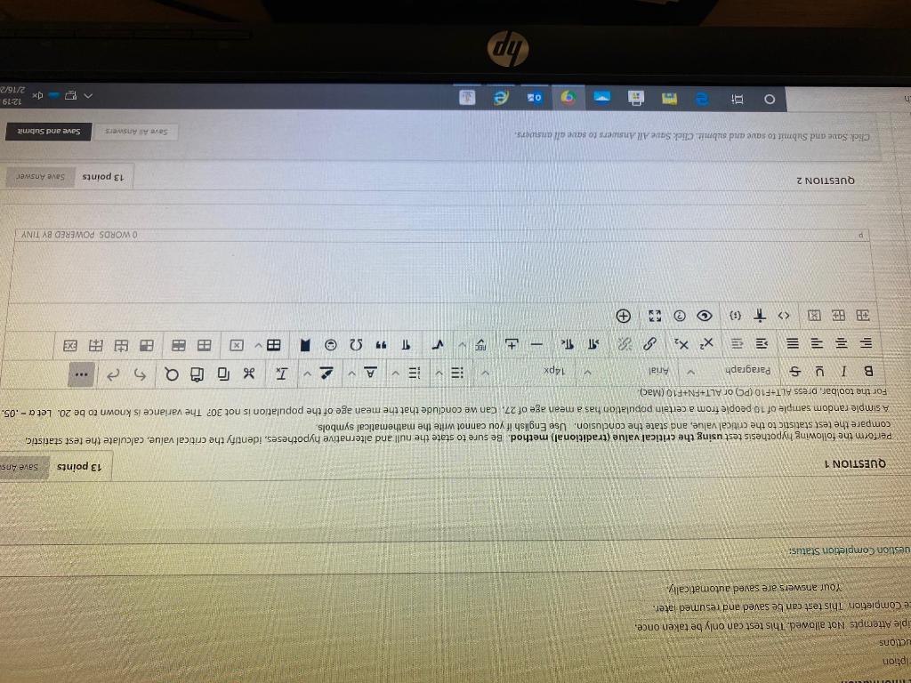 Solved Iption uctions Liple Attempts Not allowed. This test | Chegg.com