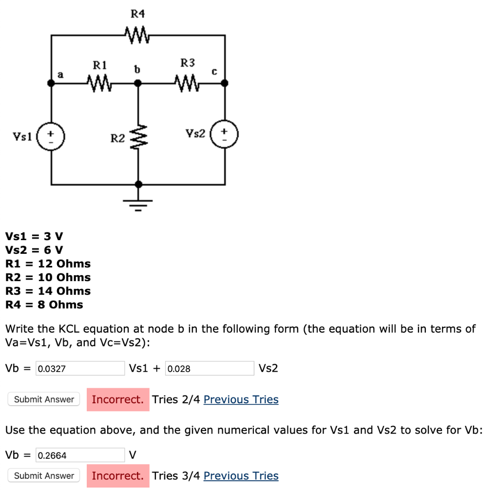 Solved R3 vsi © 22 h Vs21 Vs1 = 3 V Vs2 = 6 V R1 = 12 Ohms | Chegg.com