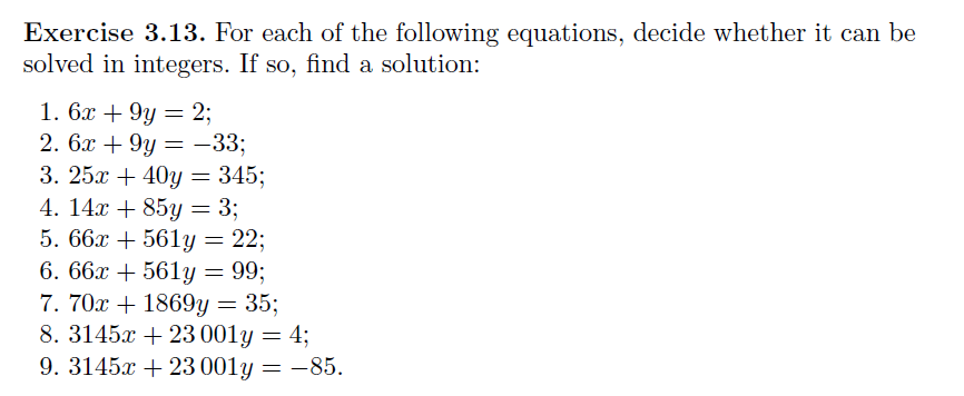 Solved Exercise 3.13. ﻿For each of the following equations, | Chegg.com
