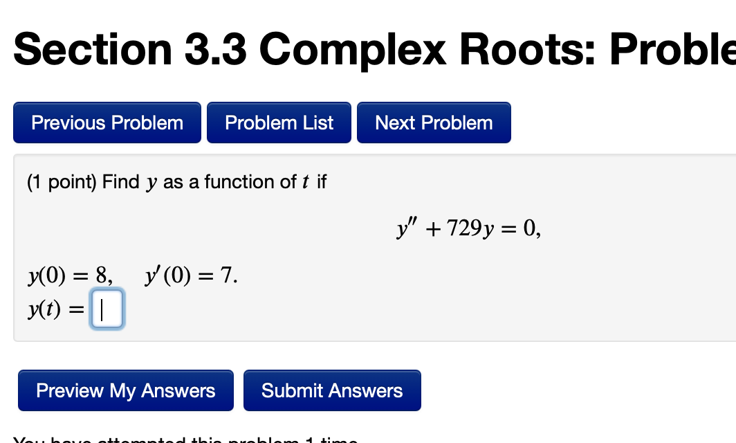 Solved Section 3 3 Complex Roots Proble Previous Problem