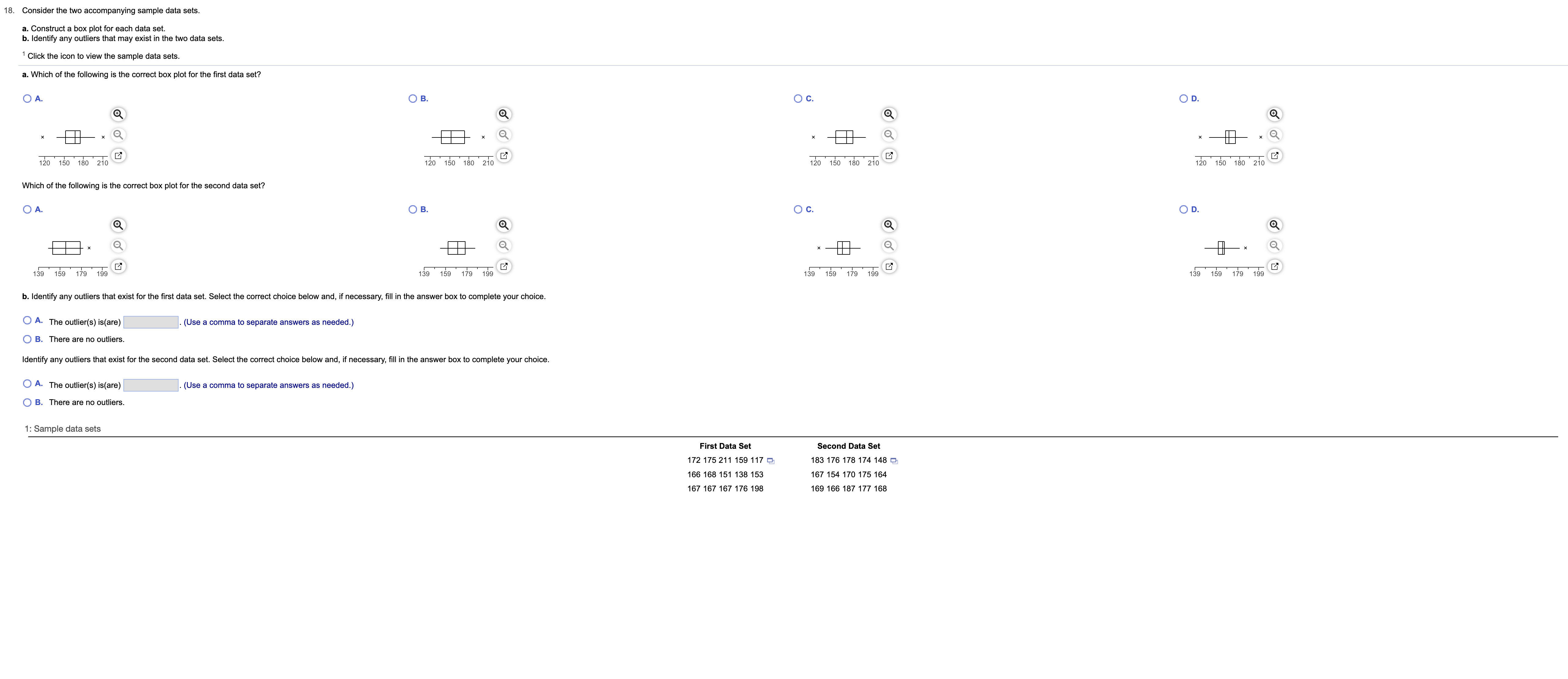 Solved 18. Consider the two accompanying sample data sets. | Chegg.com