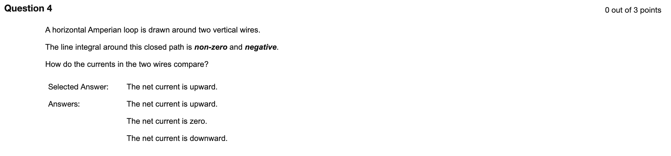 Solved Question 4 A horizontal Amperian loop is drawn around | Chegg.com