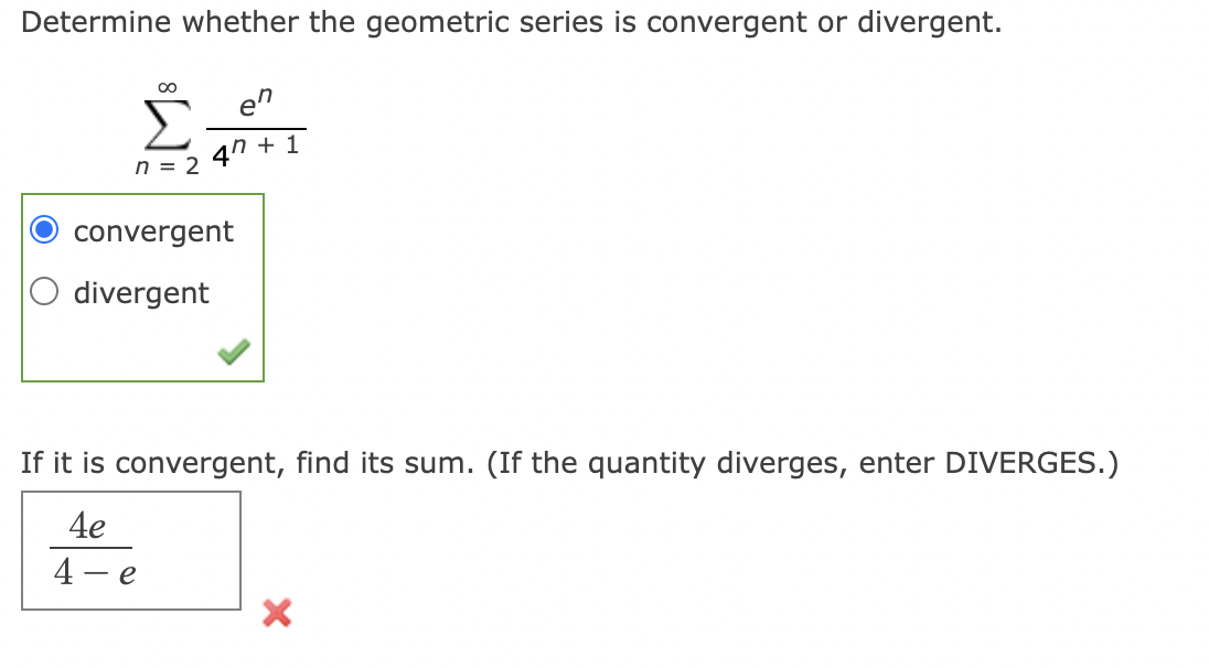 Solved Determine whether the geometric series is convergent | Chegg.com