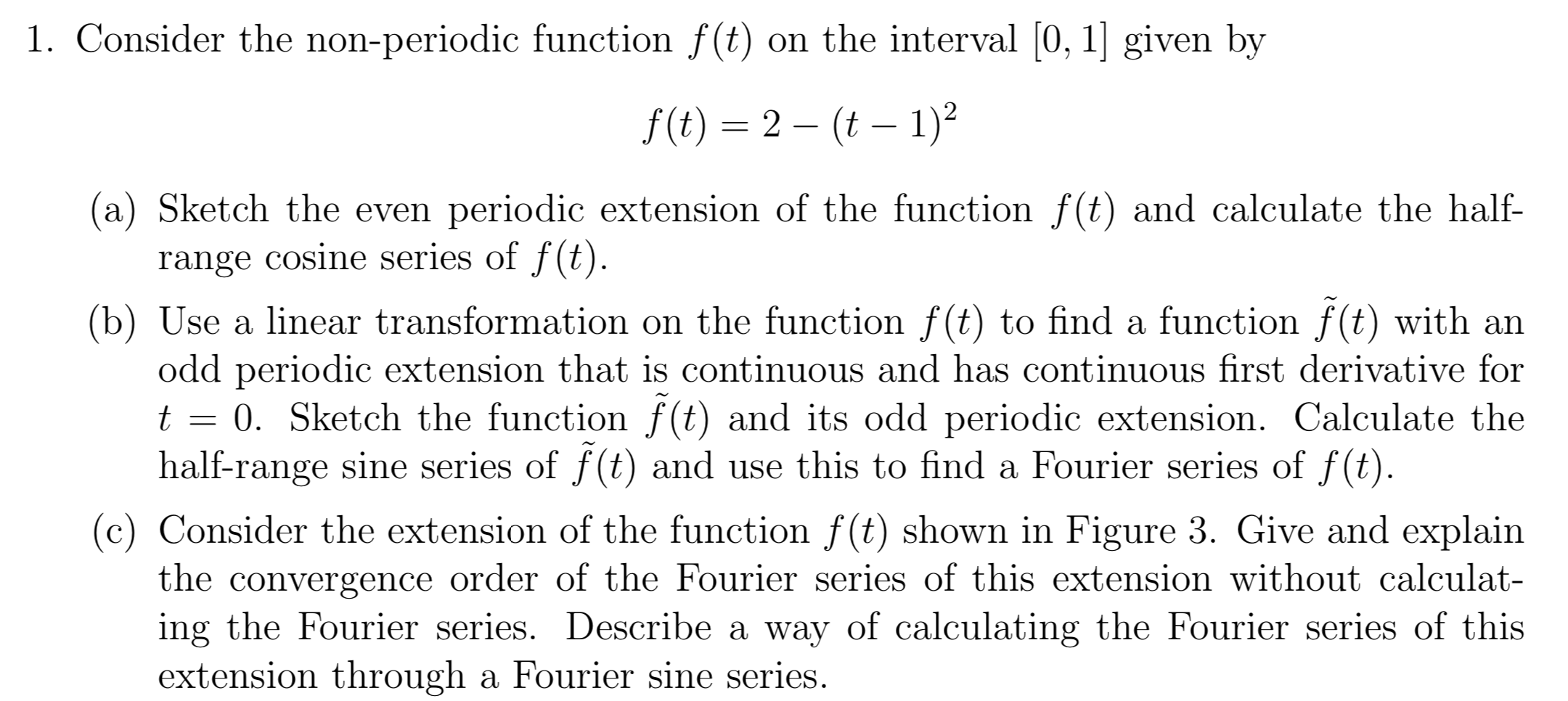 1. Consider the non-periodic function f(t) on the | Chegg.com