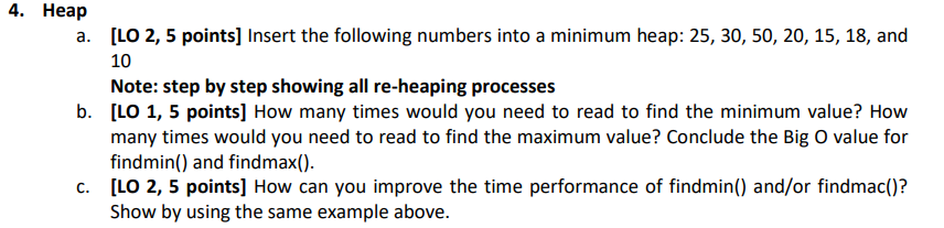 Solved a. [LO 2, 5 points] Insert the following numbers into | Chegg.com