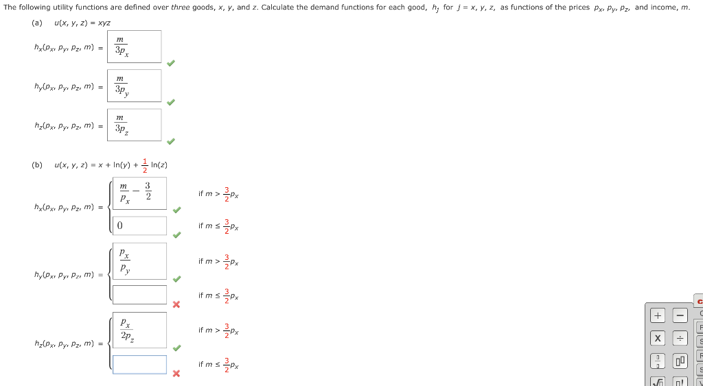 Solved The following utility functions are defined over | Chegg.com