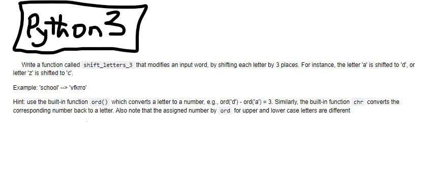 Solved Pytton 3 | Chegg.com