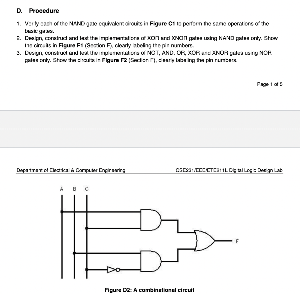 Solved Lab 2: Universal Gates A. Objectives Understand the | Chegg.com