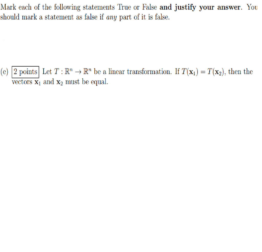 Solved Mark each of the following statements True or False | Chegg.com