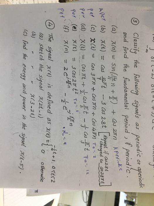 Solved Classify the following signals as periodic or | Chegg.com