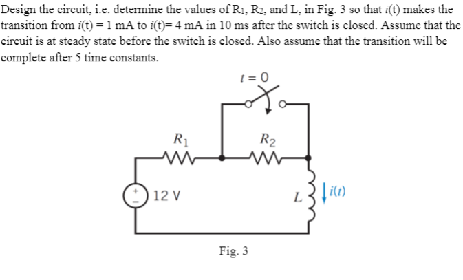 Solved Design the circuit, i.e. determine the values of R1, | Chegg.com