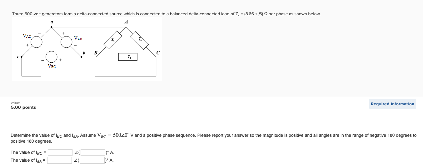 Solved Three 500-volt generators form a delta-connected | Chegg.com