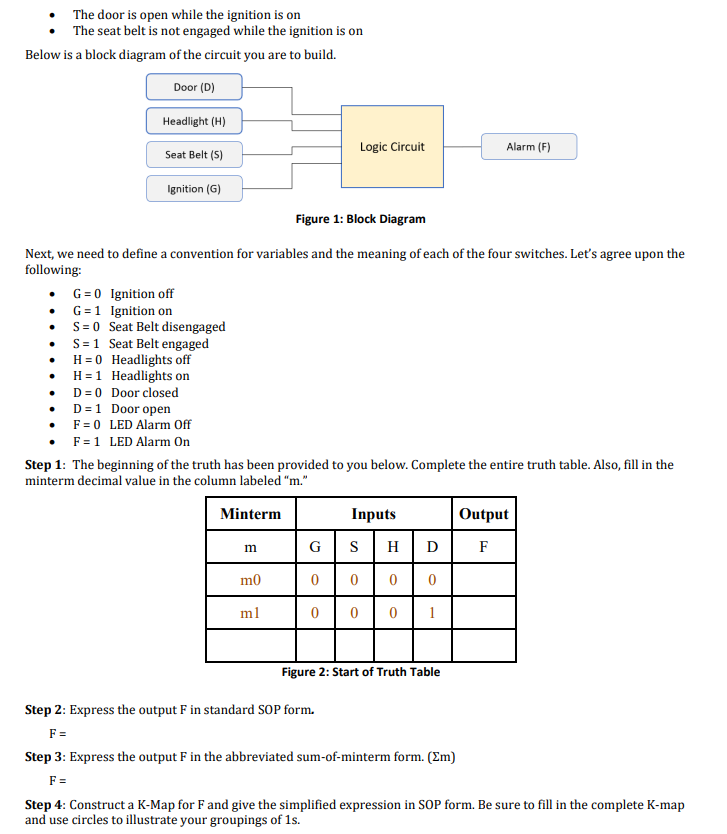 Solved Consider a simple automobile alarm system used to | Chegg.com