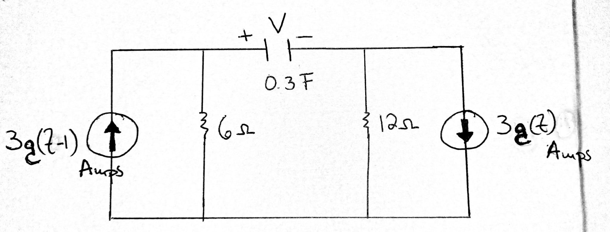 Solved Signal inputs: Current 1: 3g(t-1) Amps = 3u(t-1) | Chegg.com