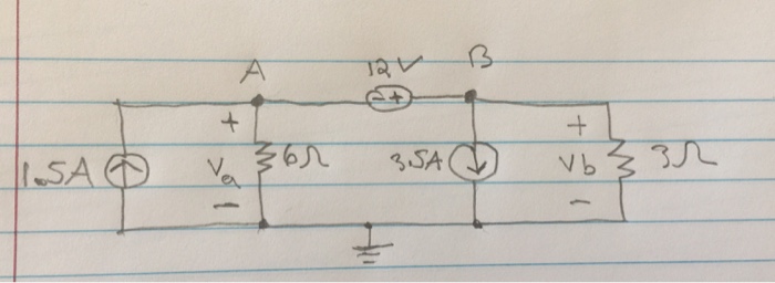 Solved Determine the values of the node voltages Va & Vb | Chegg.com