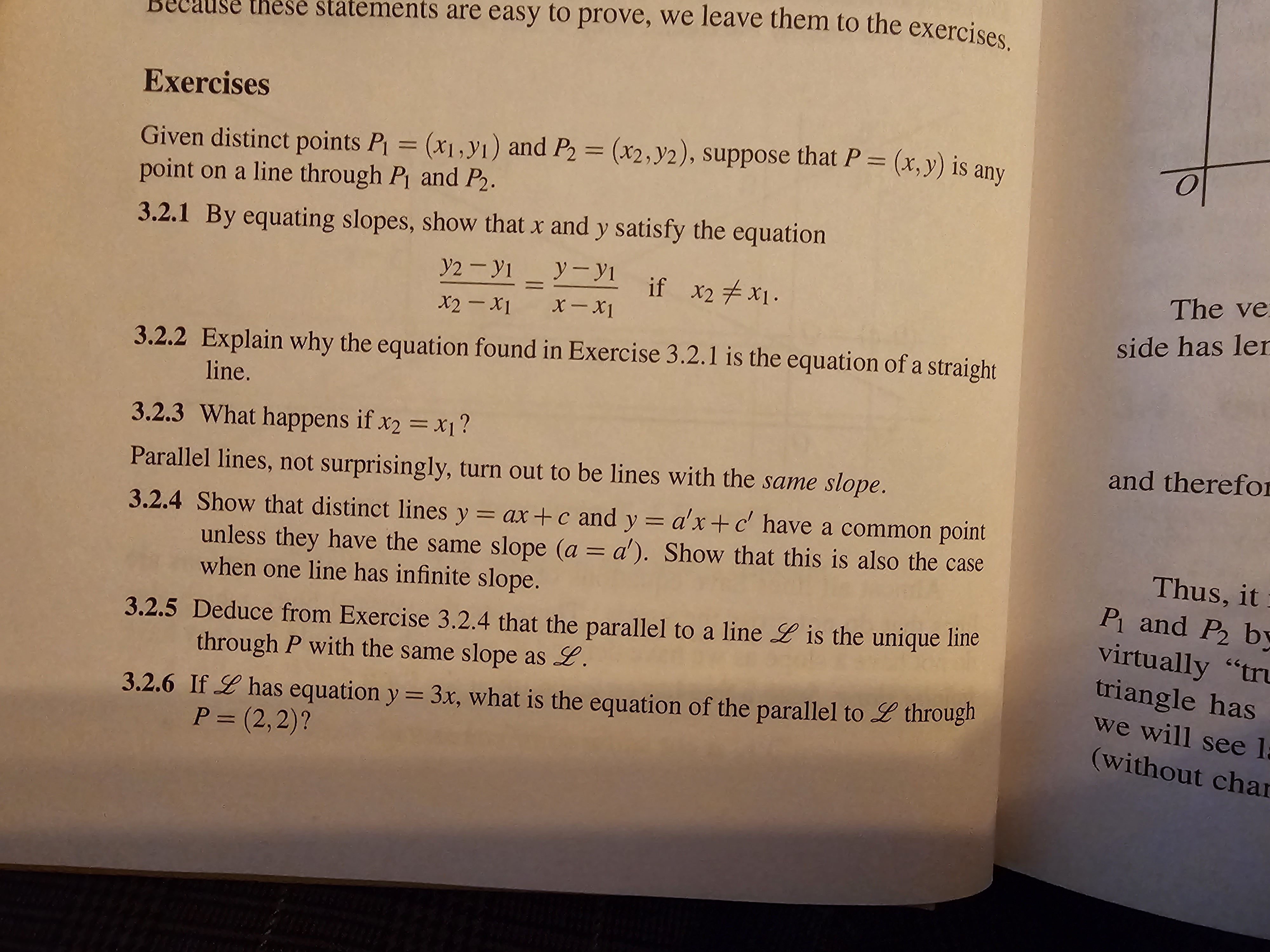 Solved Exercises Given distinct points P1=(x1,y1) and | Chegg.com