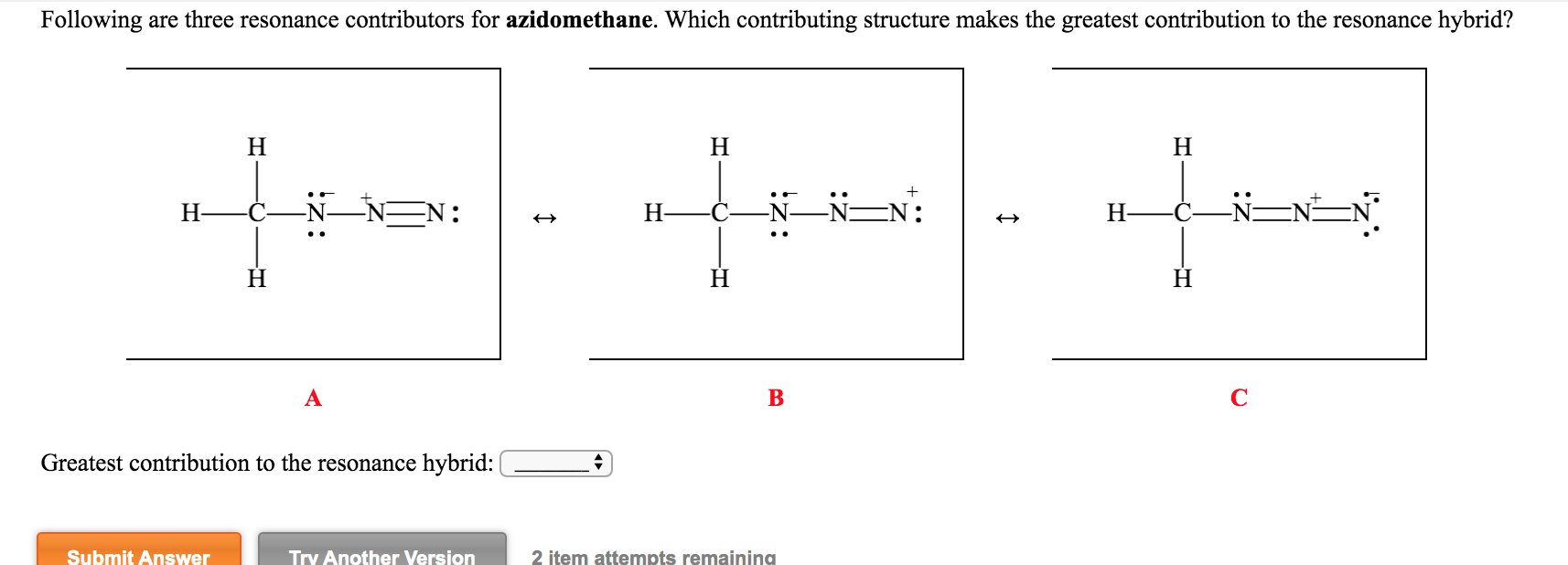 Solved Following are three resonance contributors for | Chegg.com