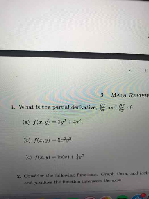 Solved What is the partial] derivative, partial differential | Chegg.com