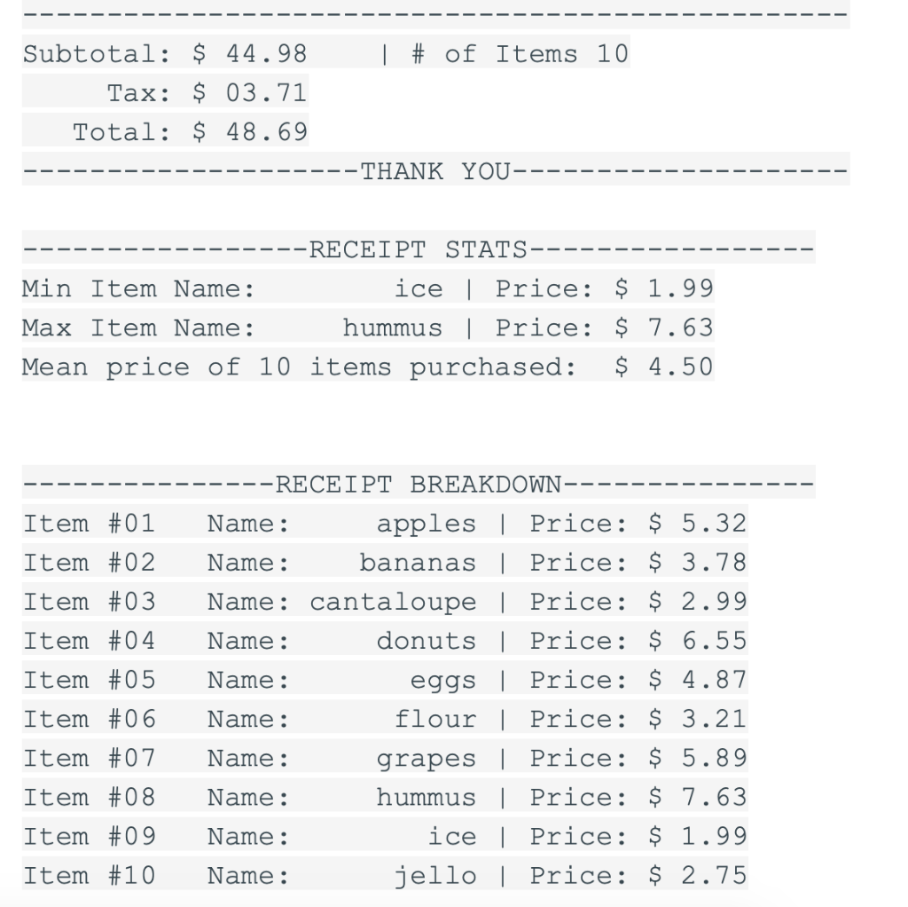 Solved Use the code provided in the class ReceiptMaker and | Chegg.com