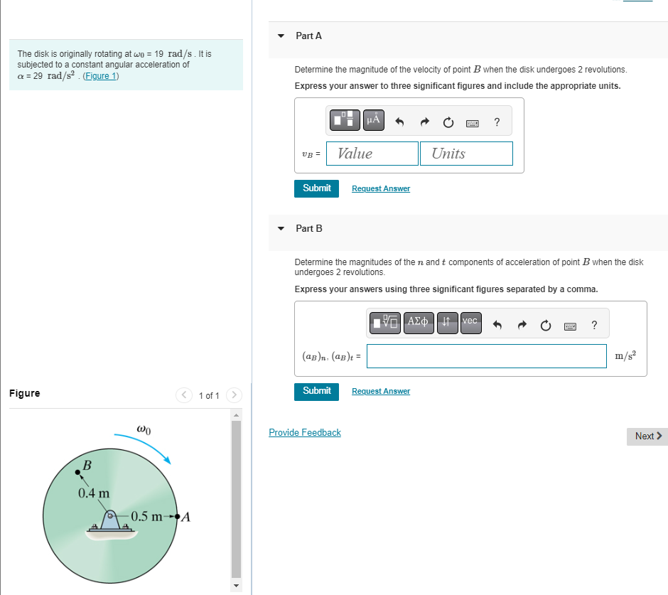 Solved The disk is originally rotating at ω0=19rad/s. It is | Chegg.com