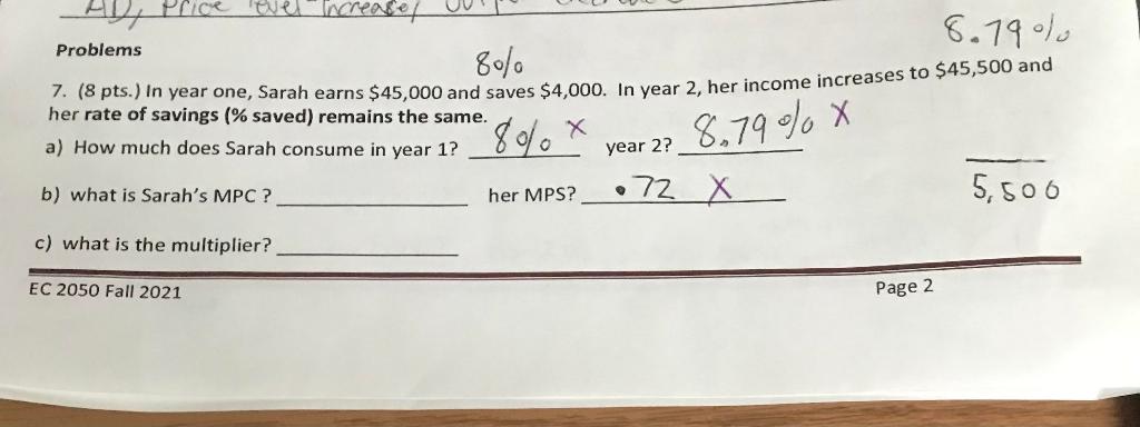 Solved راه 6.19 Problems AD Price level increase/ 80/0 7. (8 | Chegg.com