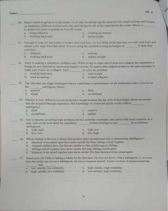 Solved Marco wants to get an A on his exam. To do this, he | Chegg.com
