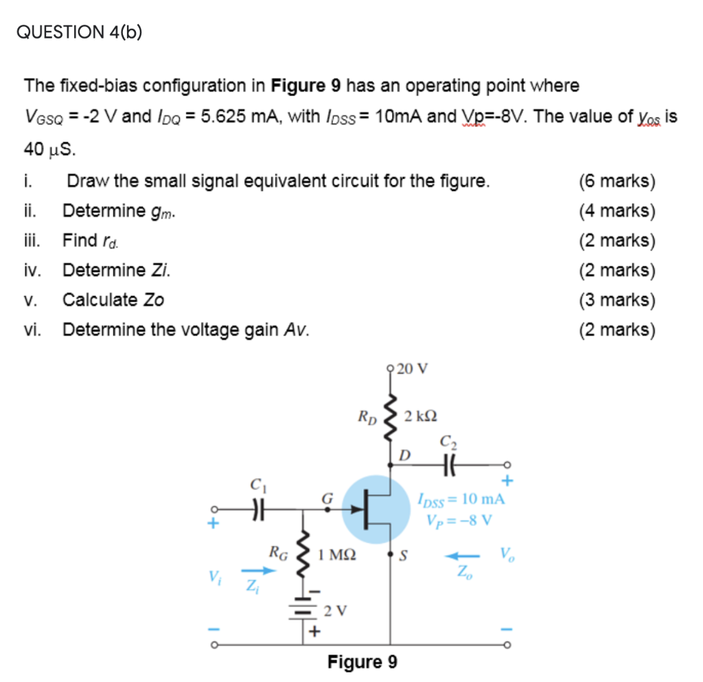 Solved QUESTION 4(b) The fixed-bias configuration in Figure | Chegg.com