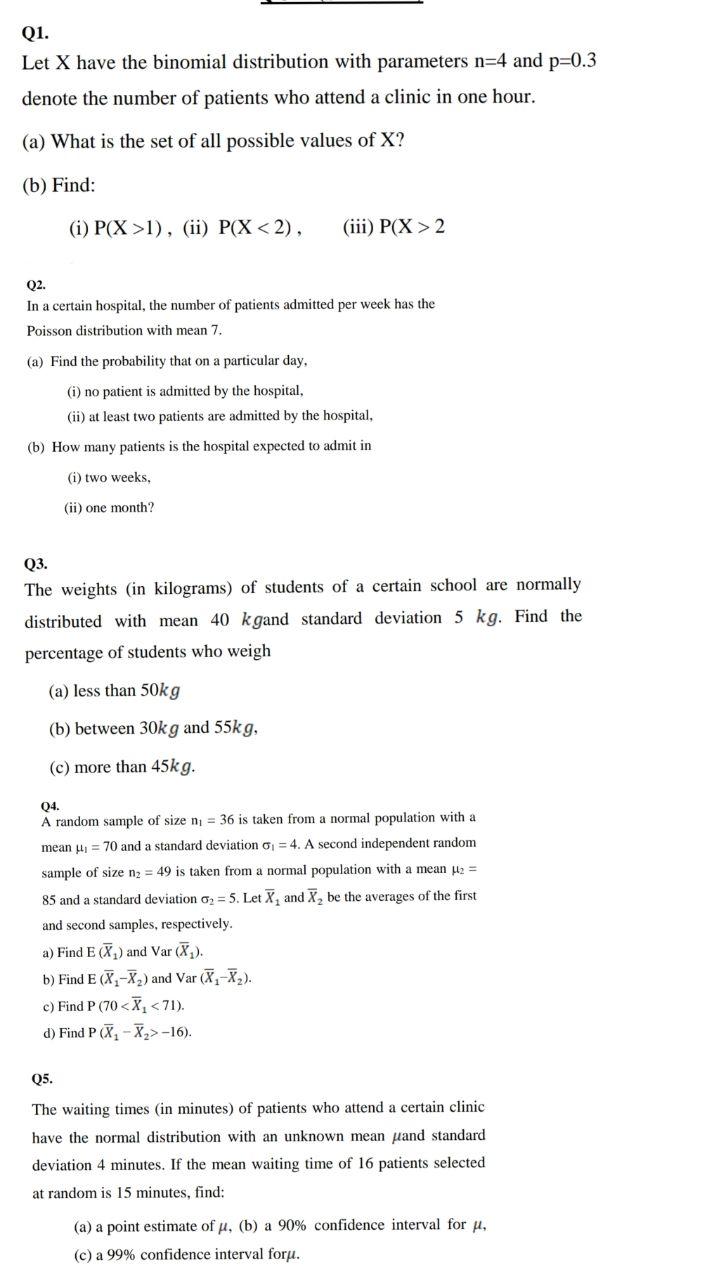 Solved Q1. Let X have the binomial distribution with | Chegg.com