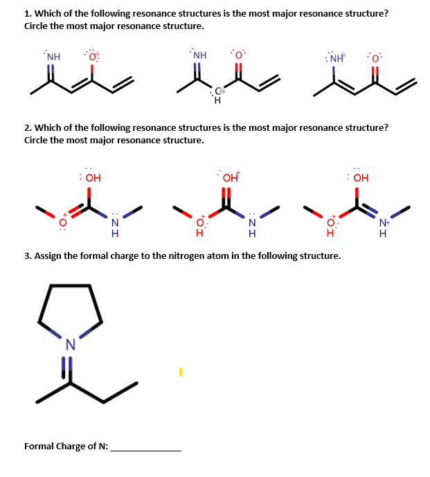 Solved 1. Which of the following resonance structures is the | Chegg.com