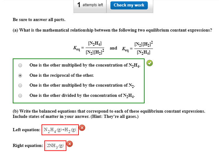 Solved 1 attempts left Check my work Be sure to answer all | Chegg.com