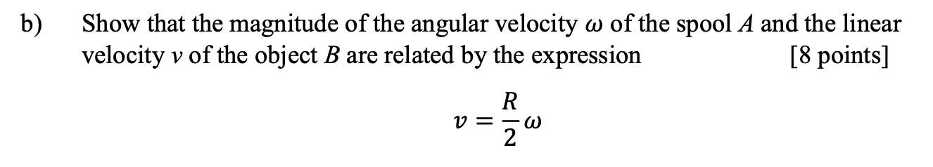 Solved A large, heavy spool A of radius R and mass ma is | Chegg.com