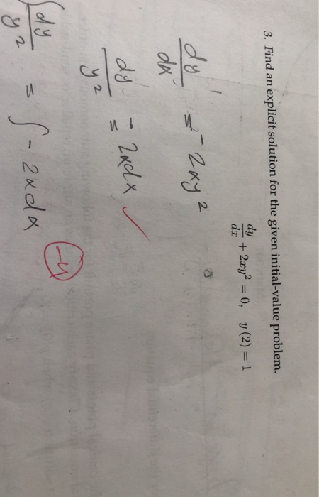Solved 3. Find an explicit solution for the given | Chegg.com